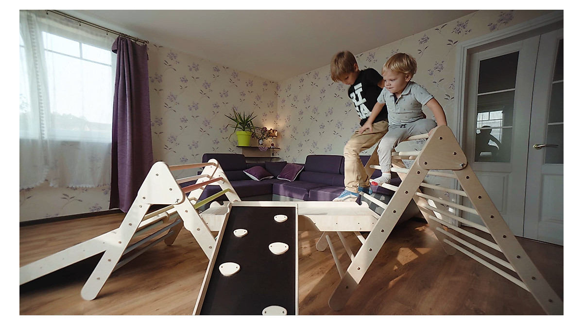 Montessori Climbing Triangle and Slide, Kitchen Step Stool,Montessori ...