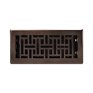 Decor Grates AJH410-RB Oriental Floor Register, 4x10 Inches, Rubbed Bronze Finish