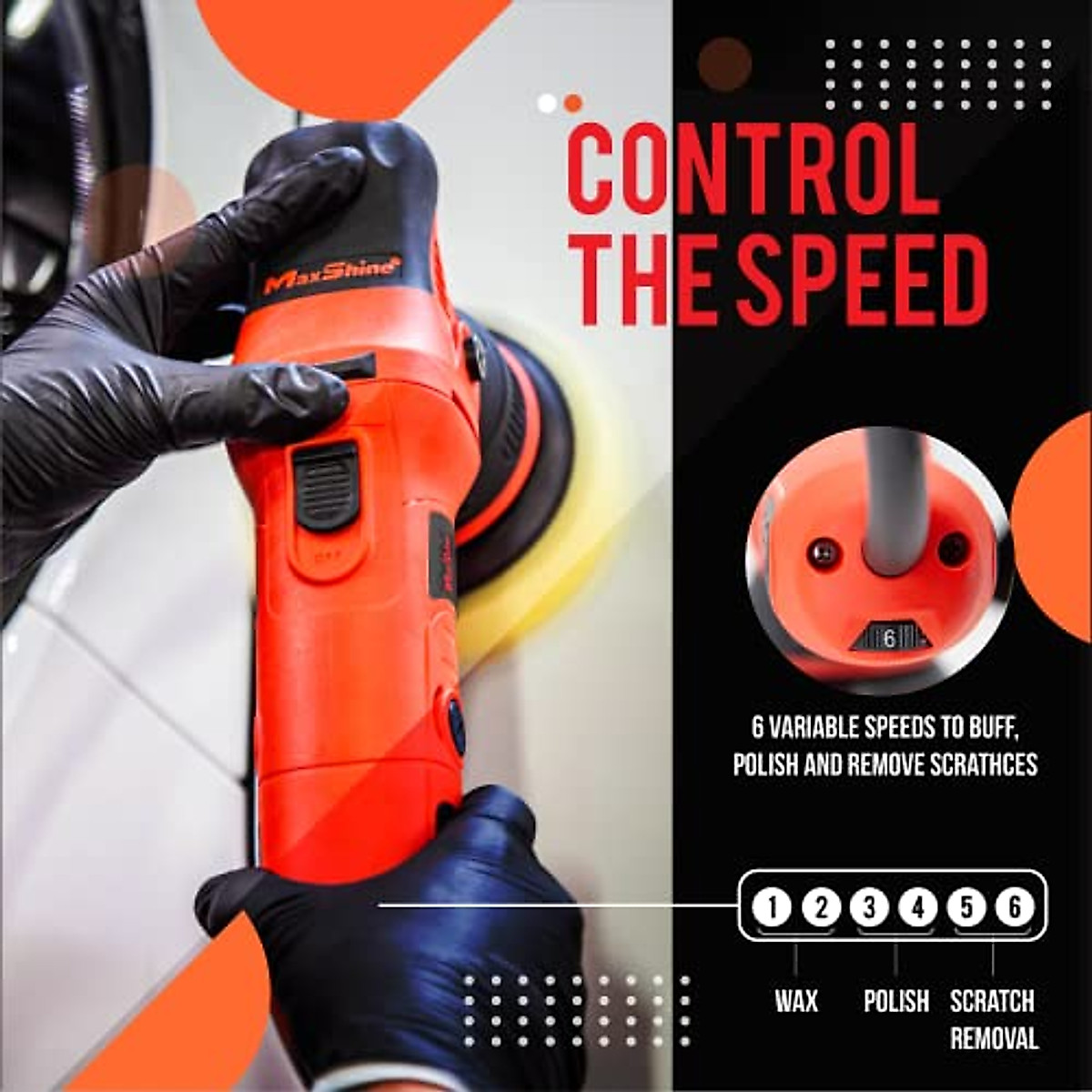 Dual Action Polisher for Car Detailing - MaxShine M8S V2 - Dual Action Polisher with 1000W Motor - 8mm Throw DA Polisher - 5-inch Backing Plate Orbital Polisher - Buffer Polisher for Car Detailing