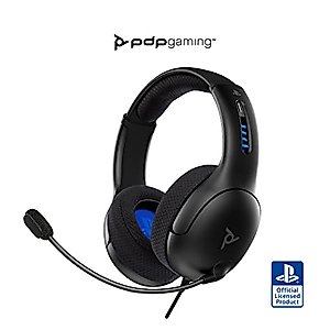 PDP LVL50 Wired Headset with Noise Cancelling Microphone: Black - PS5/PS4