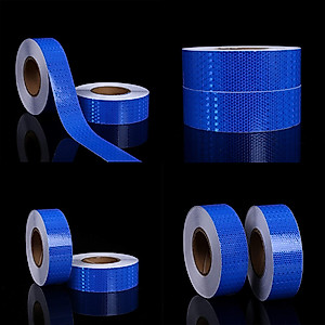 Bulina Reflective Tape 2 Inch X 82ft Safety Tape High Visibility Conspicuity Reflector Blue Tape for Trailer, Cars, Trucks(FG003B)