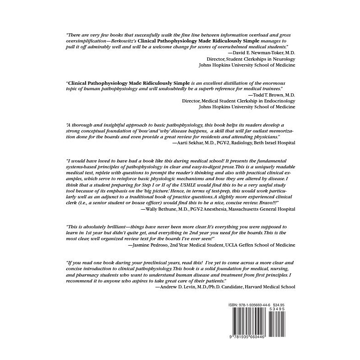 Clinical Pathophysiology Made Ridiculously Simple, 2nd Edition: An Incredibly Easy Way to Learn for Medical Students, Nurses, Physicians, and other Healthcare Professionals (MedMaster Medical Books)