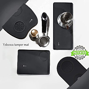 Yolococa Coffee Tamper Mat Food Grade Silicone Rubber Espresso Mat 8 Inch X 6 Inch Black