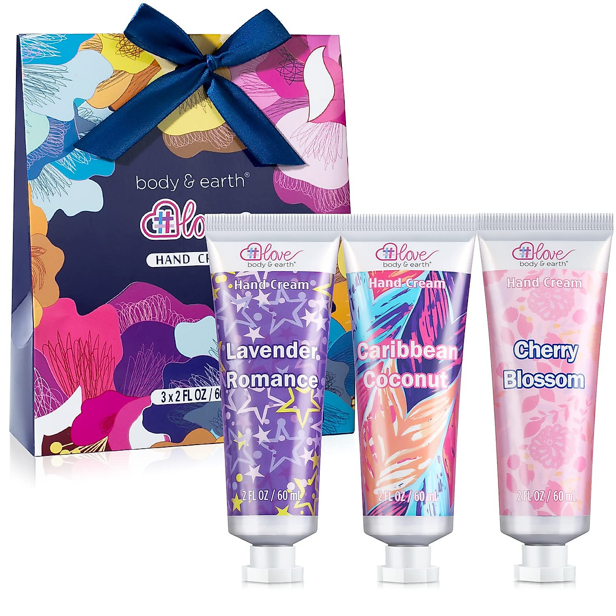 BODY & EARTH Hand Cream Gift Set,Natural Plant Fragrance Hand Lotion with Argan Oil and Glycerin for Women, Travel Size Lotion for Dry Hands Gift Set,Gifts for Women