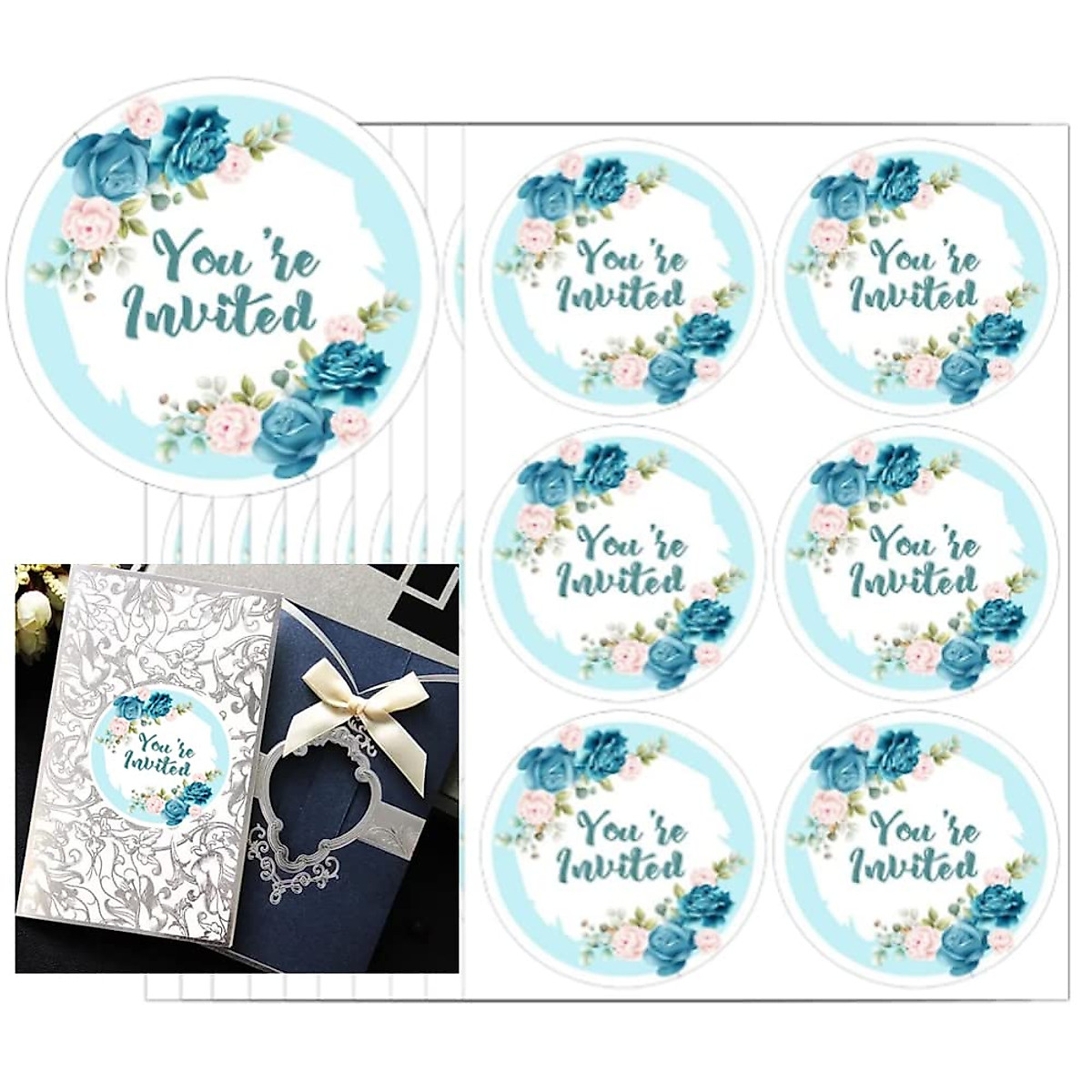 Wedding Invitation Stickers 2 Inch You're Invited Wedding Envelope Seals,240 Pcs Per Pack