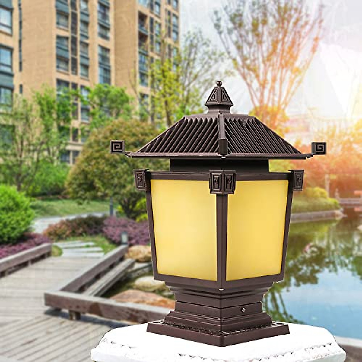 CZLZY European Style E27 Pillar Lamp Outdoor Post Light Fixtures Waterproof IP55 Villa Garden Decoration Column Light Wall Gate Landscape Light Lawn Light