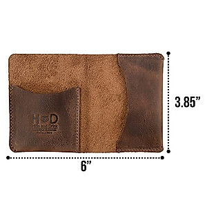 Hide & Drink, Leather Bifold Card Holder, Holds Up to 6 Cards/Organizer/Case/Wallet, Handmade Includes 101 Year Warranty :: Bourbon Brown