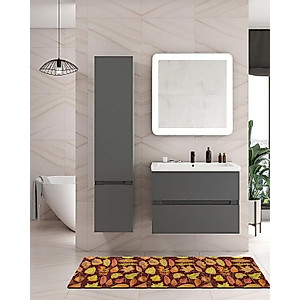 Fall Maple Leaves Bath Mat for Tub,Non Slip Bathroom Floor Runner Rug Quick Dry & Absorbent Diatomaceous Earth Shower Sink Kitchen Washable Doormat,Thanksgiving Autumn Farmhouse Country Rustic 20"x47"