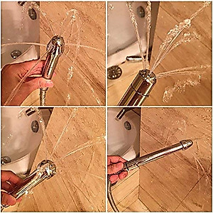 New Nozzle Clean Shower Head,2 Shower Heads 3 Aluminum Cleaner Flushing Cleansing System (Silver)
