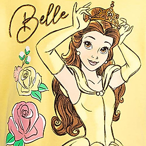 Disney Princess Belle Little Girls French Terry Dress Princess Belle Yellow 7-8