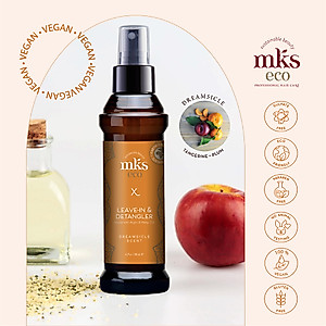 Earthly Body MKS eco X, Dreamsicle Scent - 4 fl oz - Leave-In Treatment & Detangler - Moroccan Argan Oil, Hemp Seed Oil - Vegan & Cruelty Free