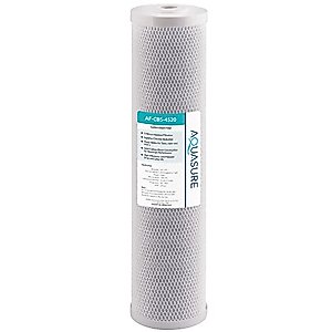 Aquasure Fortitude 5-Micron Coconut Carbon Block Whole House Replacement Water Filter - 20" x 4.5"