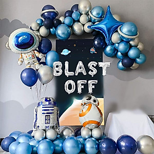 JeVenis Blast off Birthday Decoration Space Party Decoration Rocket Balloons for Space Theme Baby Shower