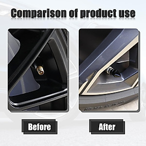 Ziciner 4 PCS Car Tire Valve Caps, Spiked Aluminum Alloy Tire Trim Accessories, Dustproof Tire Wheel Stem Covers, Universal Air Stem Cap for Auto, Trucks, SUVs, Bicycles and Motorcycles (Black)