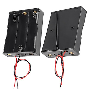 ACEIRMC 5pcs 18650 Battery Clip 3 Slots 11.1V Plastic 18650 Battery Storage Box Case with Black and Red Wire Leads for 18650 Battery with Connect Lead