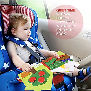 MOVEBO- Quiet Book Toddler Book (My Farm Day),Farm Animals Activity Busy Book,Felt Book,Quiet Book for Toddlers and Children