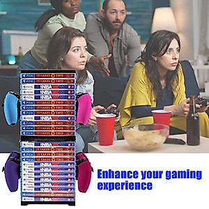 SIKEMAY Game Storage Tower for PS5/ PS4/ Xbox Series S & X/Xbox, Universal Video Games Discs Organizers 24 PCS with 4 Controllers Holder, Game Disk Box Stand Rack Accessories - Black