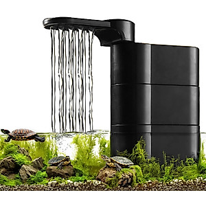 CHERLAM Turtle Filter, 3 in 1 Water Circulation Filter, Low Water Filter with Sponge and Bio Balls, for 15 to 50 Gallon Turtle Tank