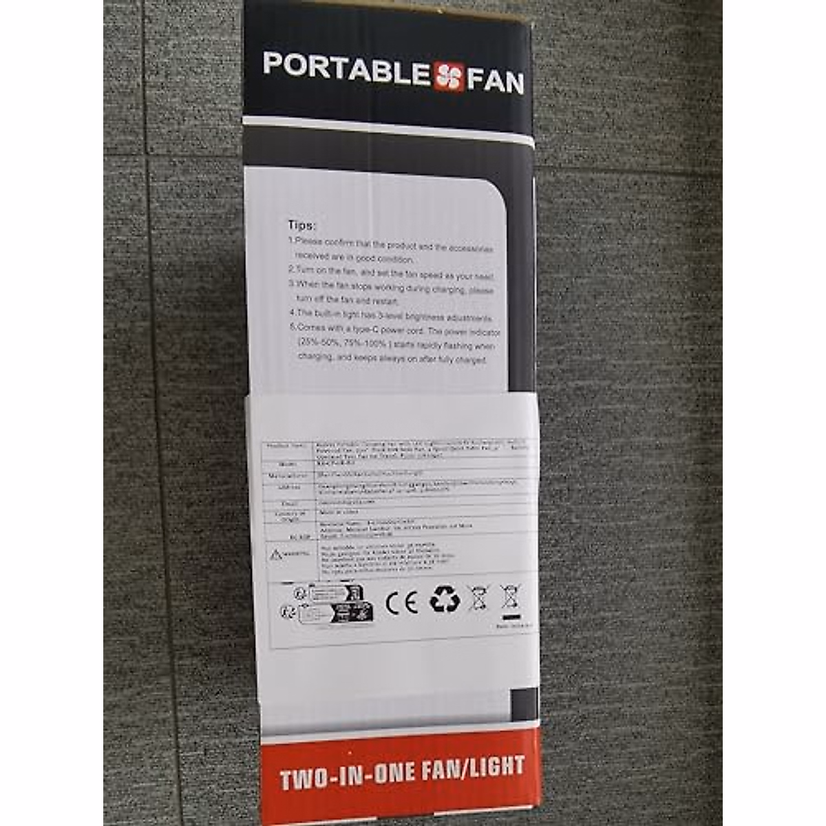 Portable Camping Fan with LED Lantern - Cordless Rechargeable Battery Powered Fan, 270°Pivot Personal USB Desk Fan, 4 Speed Quiet Table Fan, 32Hrs Battery Operated Tent Fan for Travel, Picnic (Orange)