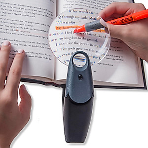 Carson FreeHand 2.5x LED Lighted Hand-Held or Hands-Free Magnifier with 5.5x Spot Lens (FH-25)