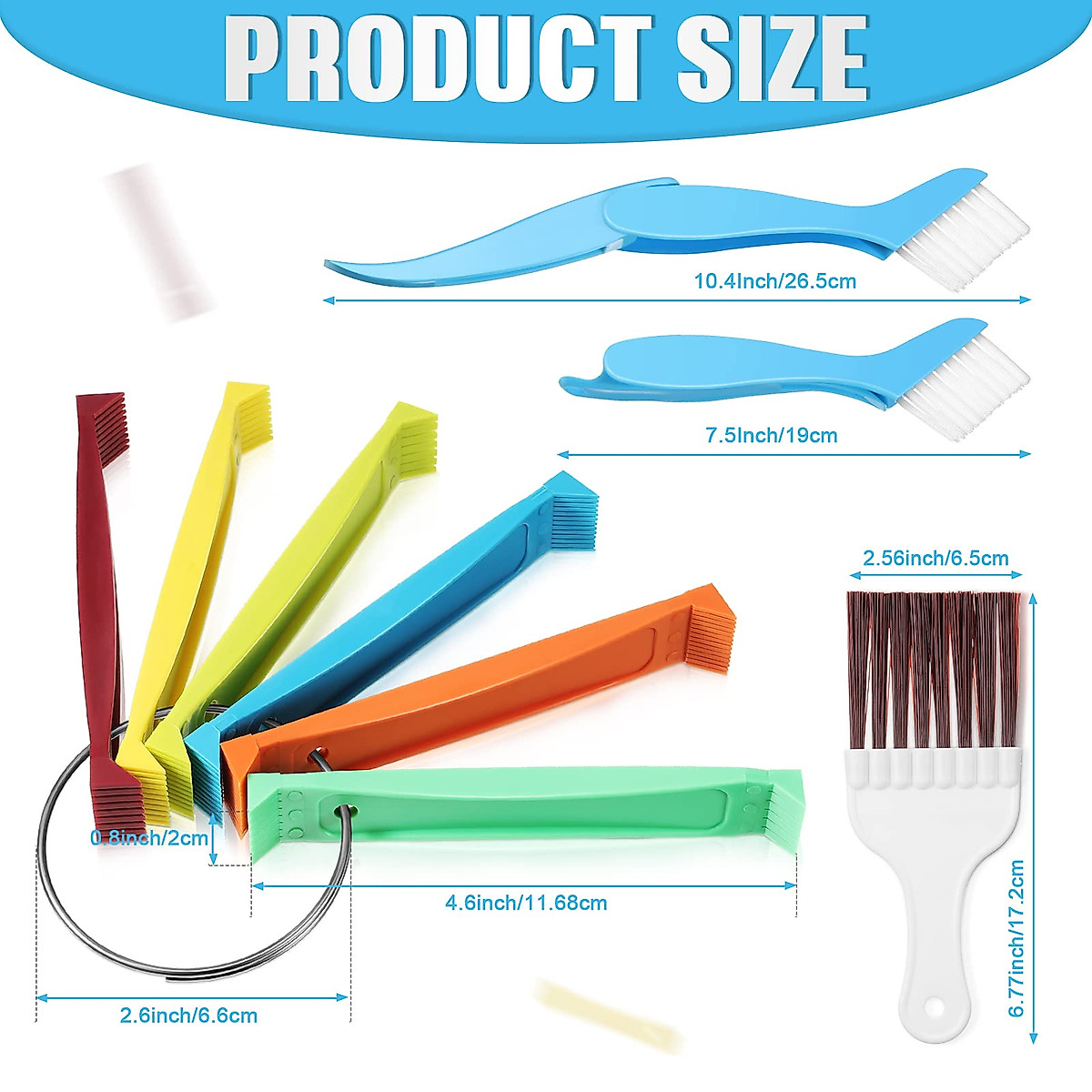 CHENGU 3 Pieces FCR6 Fin Comb Air Conditioner Fin Cleaner Set with 2 Different Brush Condenser Applicable to More Occasions Evaporator Radiator Clean Repair Tool Set