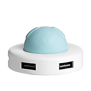 Lysee Plug & Connectors - Cute Animal Shape USB Hub Splitter Multi-Functional 4 Ports Computer Notebook USB Data Cable Extender Splitter with Night Light - (Color: Blue)