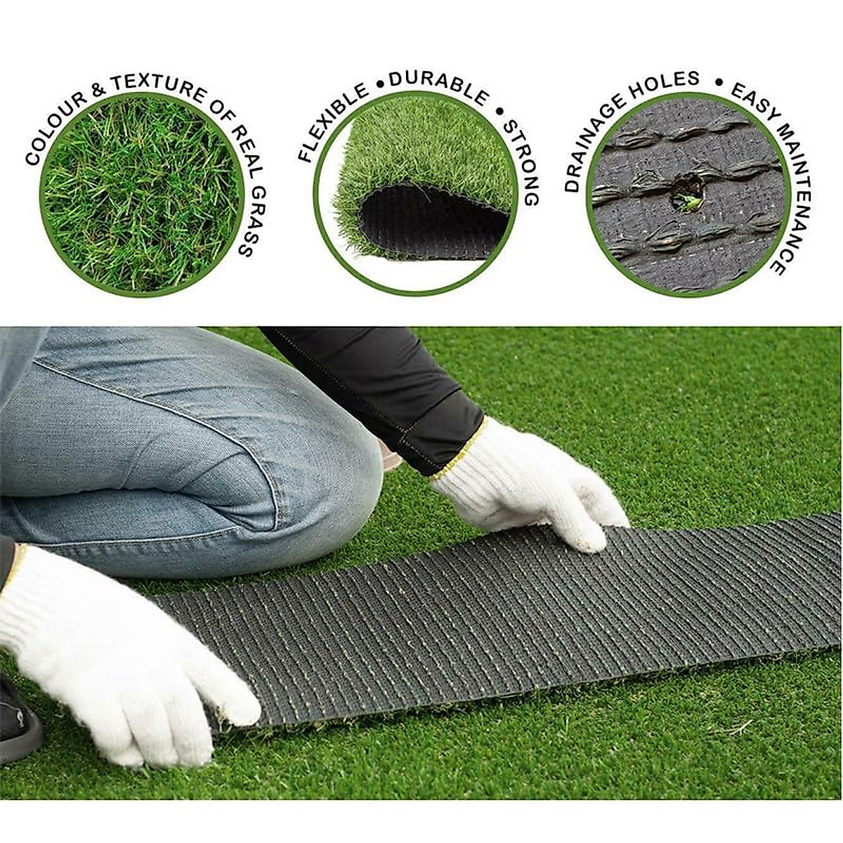 Petgrow Artificial Synthetic Grass Turf 5FTX8FT(40 Square FT),0.8" Pile Height Indoor Outdoor Pet Dog Artificial Grass Mat Rug Carpet for Garden Backyard Balcony