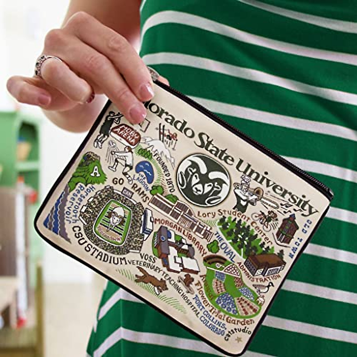 Catstudio Colorado State University Collegiate Zipper Pouch Purse | Holds Your Phone, Coins, Pencils, Makeup, Dog Treats, & Tech Tools
