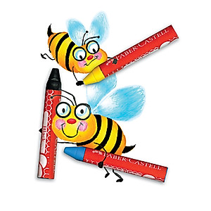 Faber-Castell Beeswax Crayons in Durable Storage Case, 24 Vibrant Colors