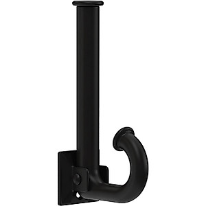 Franklin Brass Extend-a-Hook Square (1-Pack) Single Wall Hooks 1-Prong Coat/Hat Matte Black, Mounted Hanging, Hanger Clothes, Purse, Bag, Towel Organization Hooks B45627M-FB-R