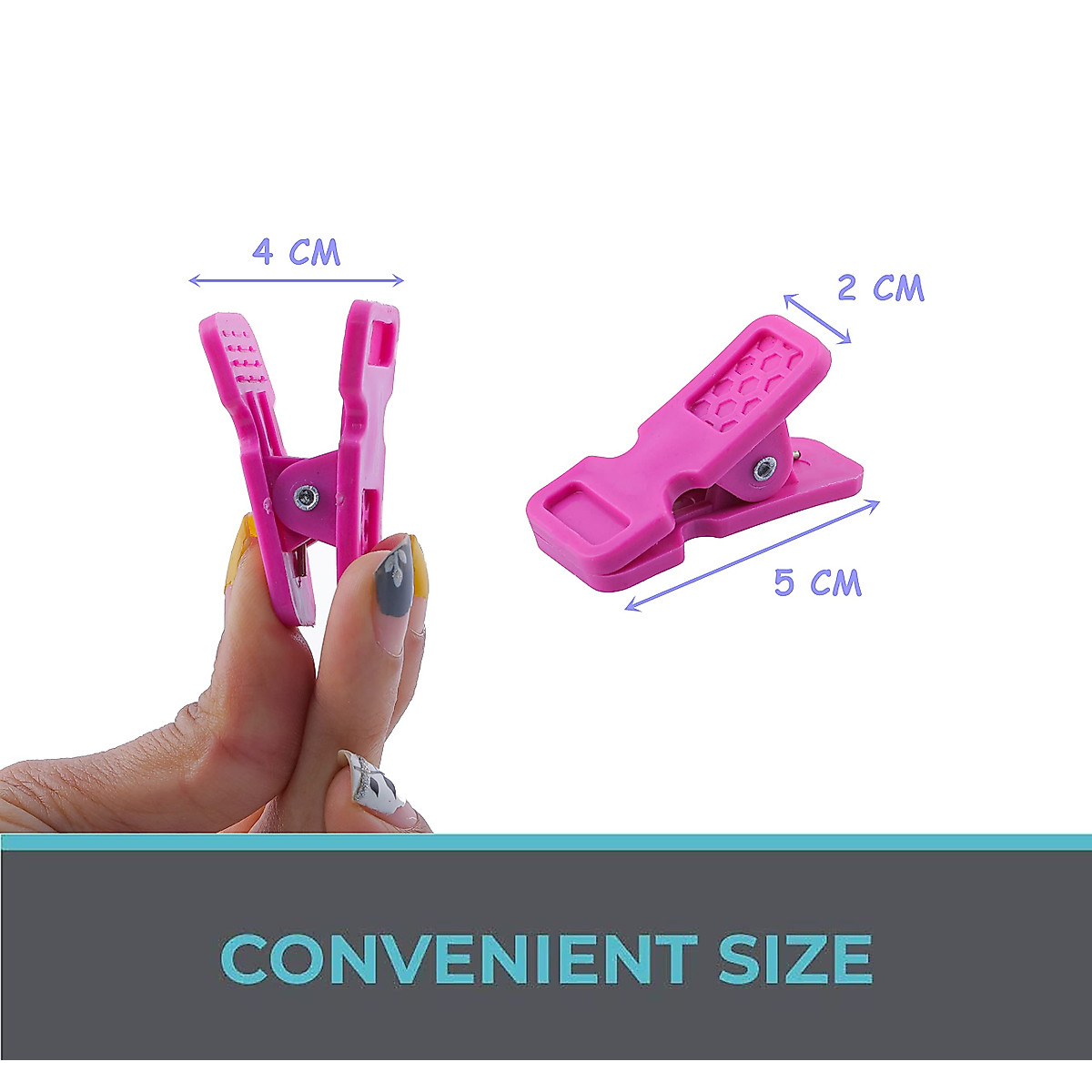 WEWEL Plastic Laundry Clothespins for Hanging Clothes 36 Pack, Multipurpose Windproof Cloth Clips, Indoor Outdoor Heavy Duty Cloth Pegs for Hanging Clothes, with Delux Storage Box