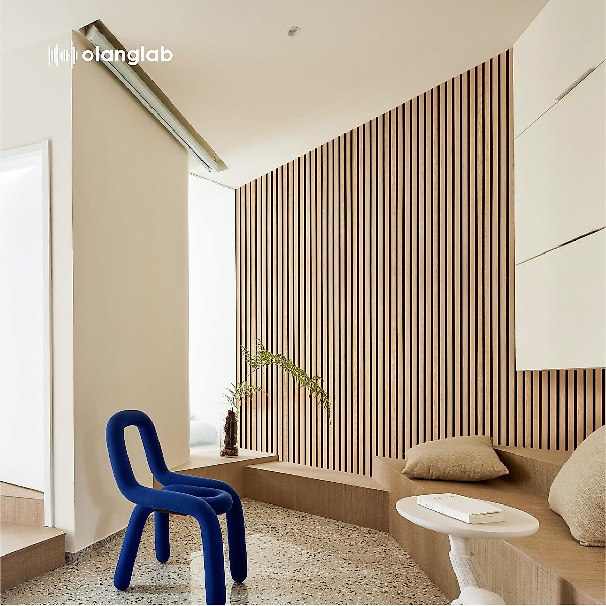 Olanglab Wood Panels for Wall, 4 Pack Wood Slats Wall Panel, 94.48"x 12.59"x 0.82" Each Acustic Wood Wall Panel, 3D Wall Panels for Interior Wall Decor, (Warm Oak)