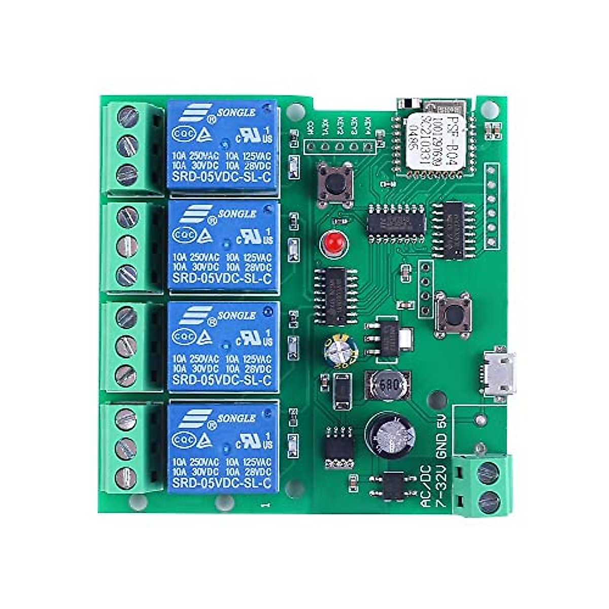 4 Channel Relay WiFi Module DC 12V 24V Switch Interlock Inching Self-Locking APP Remote Controller for Garage Door Smart Home Devices