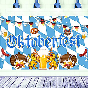 Large 71" X 43" Oktoberfest Backdrop, Oktoberfest Party Decorations Backdrop, Oktoberfest Decorations Party Backdrop for Bavarian German Beer Festival, Oktoberfest Party Supplies Decor