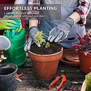 UBICON Easy to Use Compressed Coco Coir Organic Top Soil for Indoor and Outdoor; Each Brick Gets 7 Quarts, Excellent Aeration, Reduces Weed Growth, and Retains Water (1, Brick),Brown