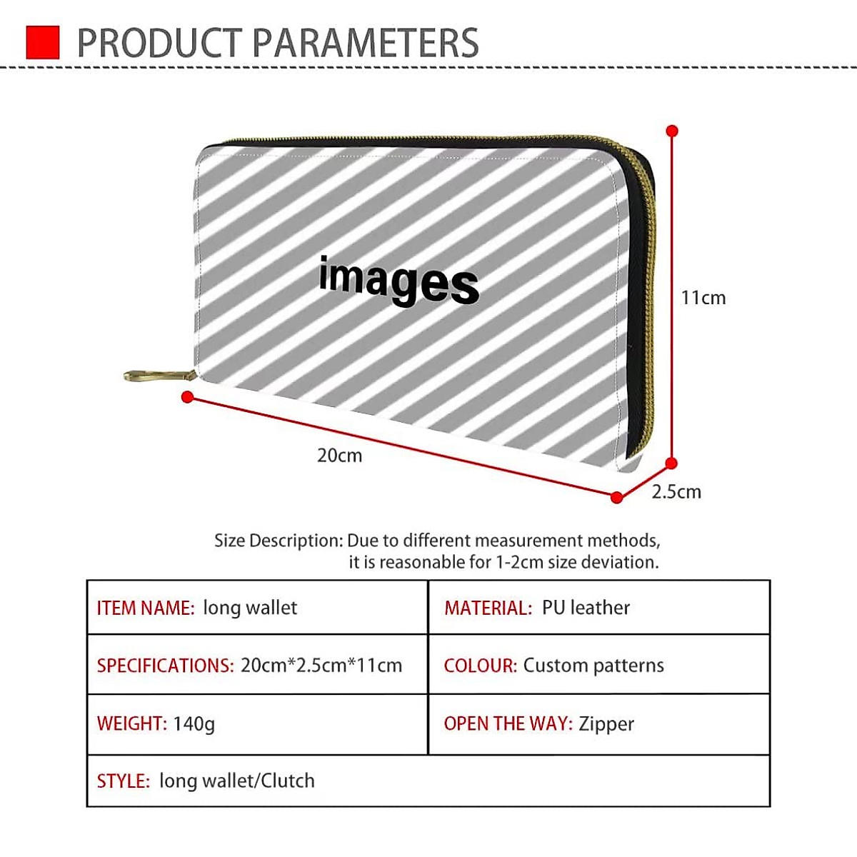 Dellukee Women Leather Zip Around Wallet Case Car Phone Clutch Purse Card Holder Organizer Polka Dot Red