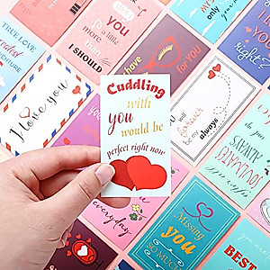 120 Pieces Romantic Lunch Box Notes Love Notes for Him Her Mini Valentines Day Cards for Husband Wife 2 x 3.5 Inch Inspirational Design Lunchbox Notes for Adults Beloved Ones, 30 Styles