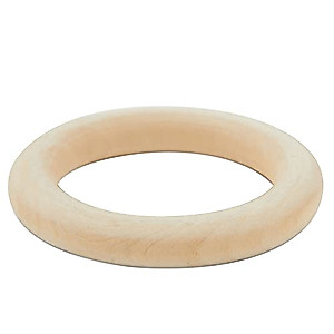 30 Pack 3 Inch Wooden Rings for Crafts, Macrame, Crochet, DIY Jewelry Making