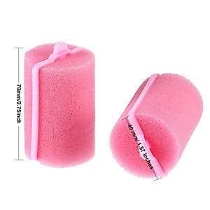 Geyoga 18 Pieces Sponge Hair Rollers Large Soft Foam Hair Styling Curlers Large Size Hairdressing Curlers for Women and Kids (Pink,1.6 x 2.8 Inches)