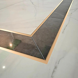 Gaahing Aluminum T Molding Floor Transition Strip, T Moulding for Laminate Flooring Planks, Vinyl Floor Transition, Rubber Transition (3Pcs x 2.9ft x 1.6in, Matte Gold)