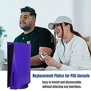 Disc Edition Face Plates Cover Skins Shell Panels for PS5 Console, Playstation 5 Accessories Faceplate Protective Shell Replacement Plate Dustproof Anti-Scratch (Disc Galactic Purple)