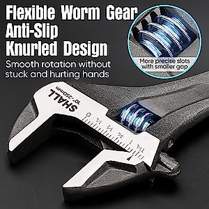 SHALL 3-Piece Adjustable Wrench Set, 10/8/6 Inch Cr-V Steel Wrench with Cushion Grip, Wide Jaw Black Oxide Wrench with Laser-etched SAE Scales for Home, Garage, Workshop and DIY