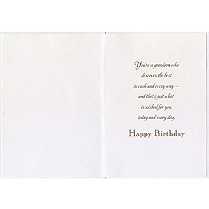 Designer Greetings for a Special Grandson: Light Brown Panels Birthday Card