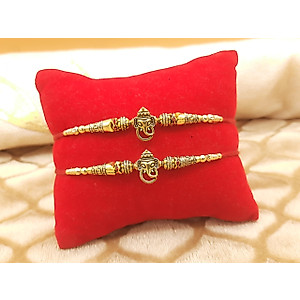 Anika Shopify Rakhi for brother, Best unique bracelet Shape in Square OM , BTOTHER and TORTOISE Made of Brass Gift, Wrist bands Brother/ Sibling, Sister, Father Family Member -Set 3