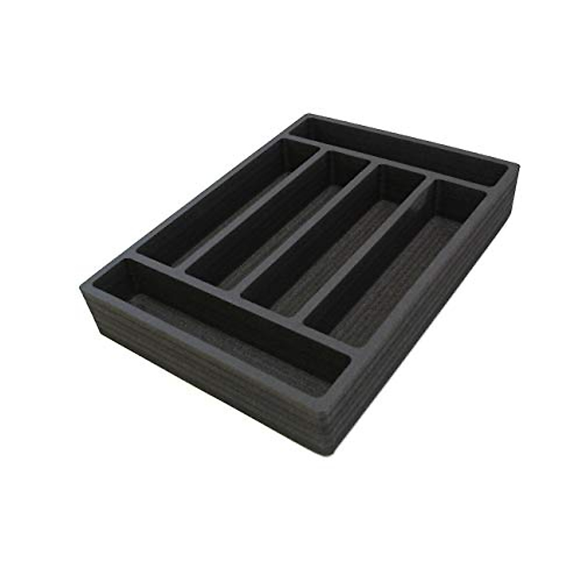 Polar Whale 4 Large Flatware Silverware Drawer Organizers for Cutlery Forks Knives Spoons Serving Utensils Non-Slip Premium Waterproof Tray Insert 11 x 15 Inches 6 Slot Extra Deep Pair Set