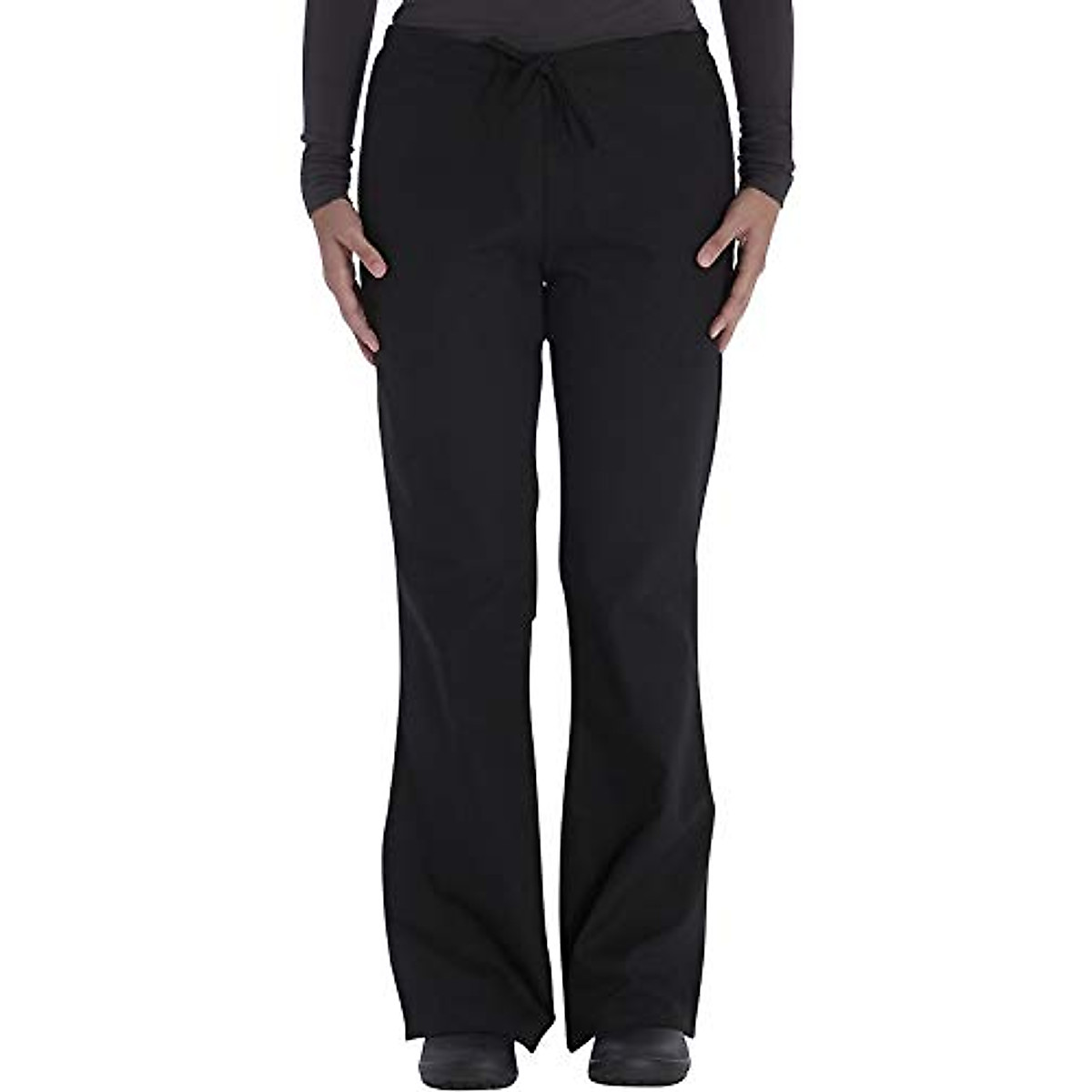Vital Threads Womens Scrubs Set V-Neck Top & Drawstring Pant, VT512C, L, Black