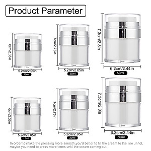 Airless Pump Jar, 6PCS Cream Jar Vacuum Bottle Refillable Travel Containers for Toiletries, Airless Pump Bottles for Lotions And Creams