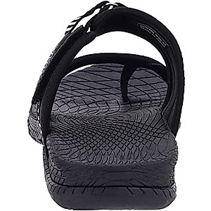 WHITIN Women's Walking Sandals with Arch Support Athletic Flip Flops Slide Size 8 Sport Casual Hiking Cushion Comfy Slide Female Beach Sandles Black 38