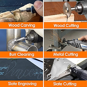 Cocew 49pcs Cutting Wheels Set for Dremel Rotary Tool,5pcs HSS Circular Saw Blades,10pcs Resin Cutting Discs,4pcs Diamond Cutting Wheels,10pcs Sanding Drum,10pcs Carbide Rotary Bur for DIY Carving