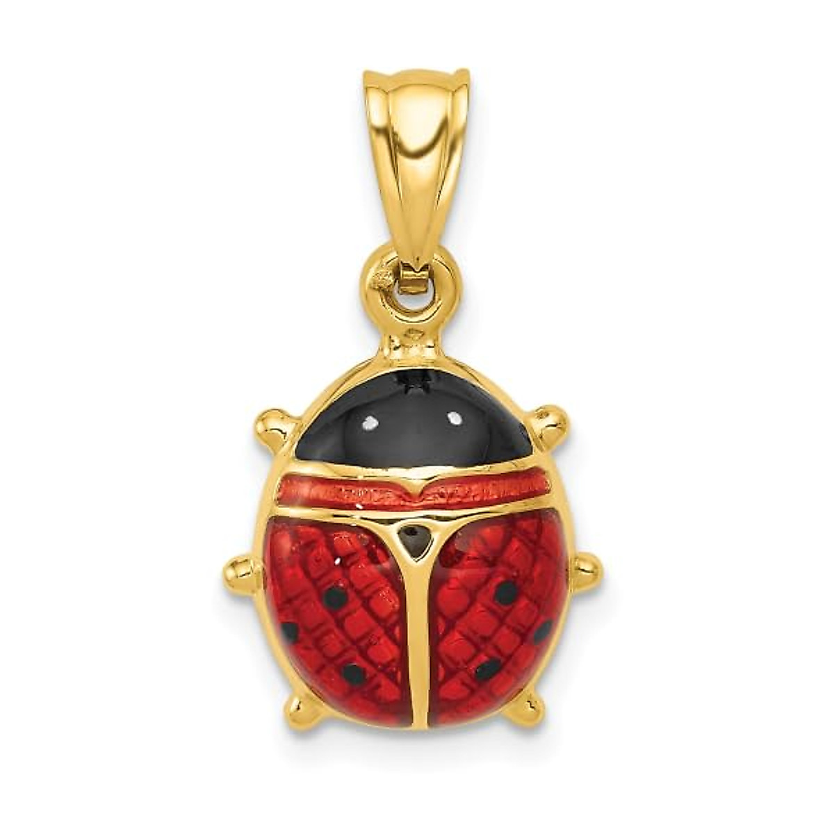 IceCarats 14K Yellow Gold Ladybug Necklace Charm Pendant Only